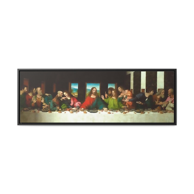 Last Supper Wall Art Framed Canvas the Last Supper Painting - Etsy