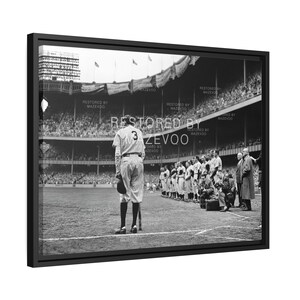 Babe Ruth Bows Out, Famous Vintage Framed Canvas Picture Restored ...