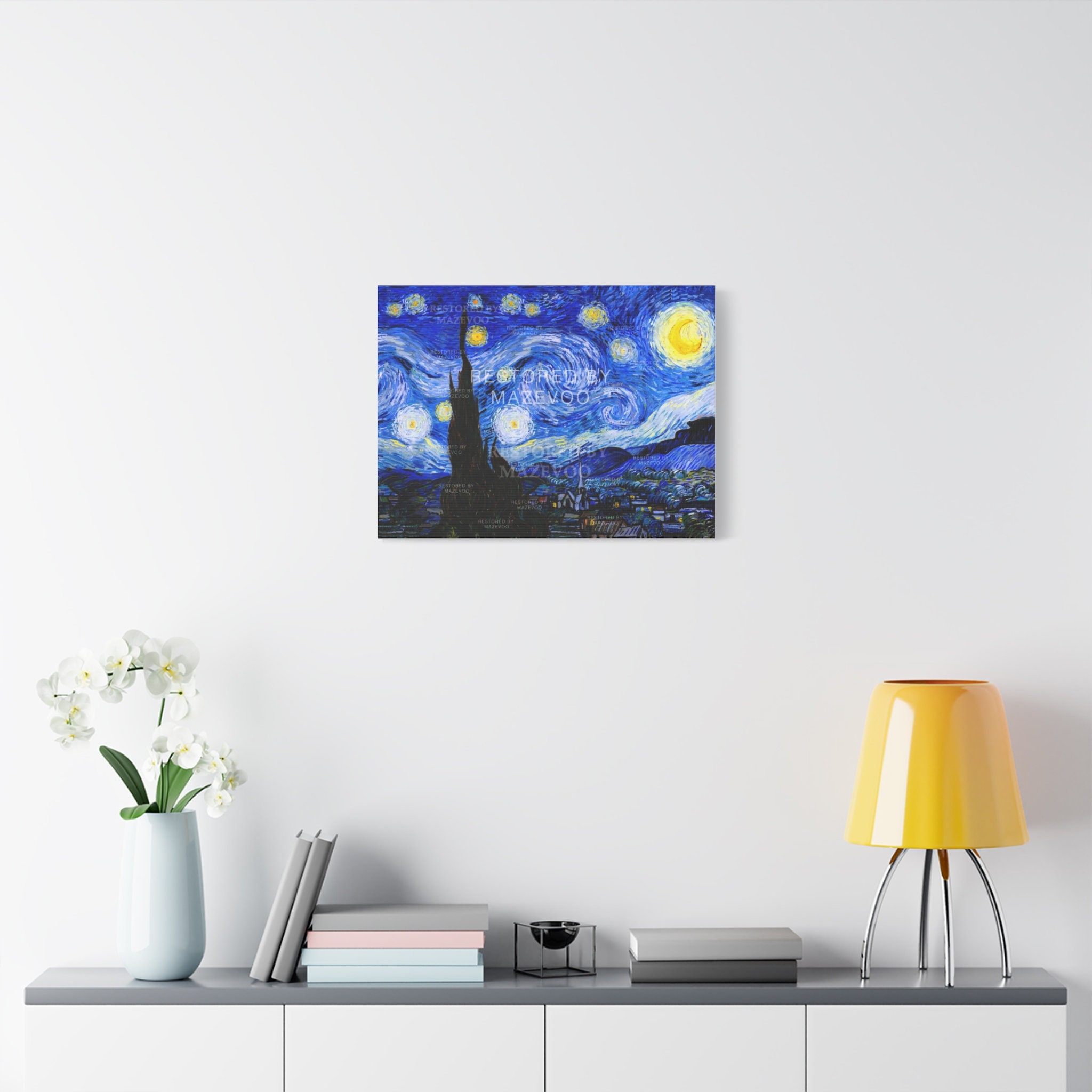 Starry Night Canvas Wall Art | Starry Night Poster Print | Van Gogh ...