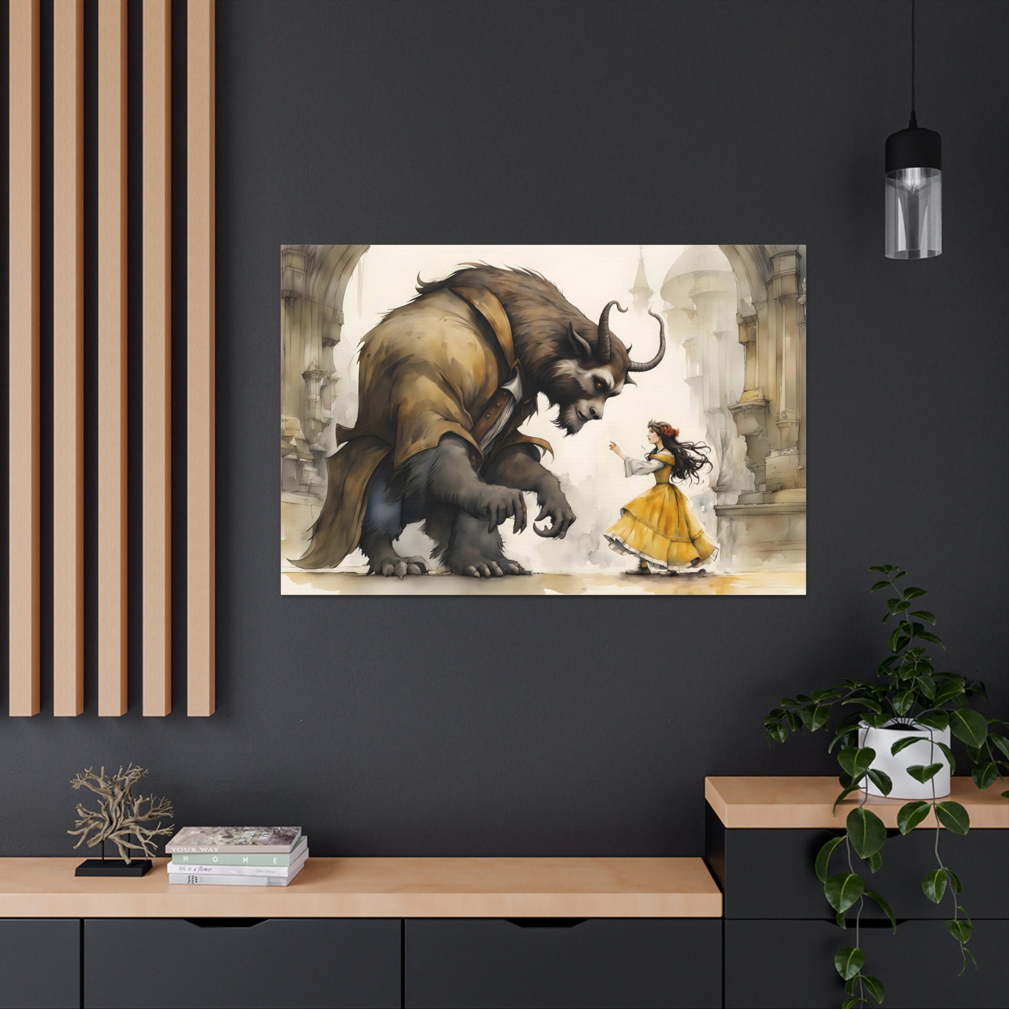 Beauty and the Beast Art Beauty and the Beast Print on - Etsy