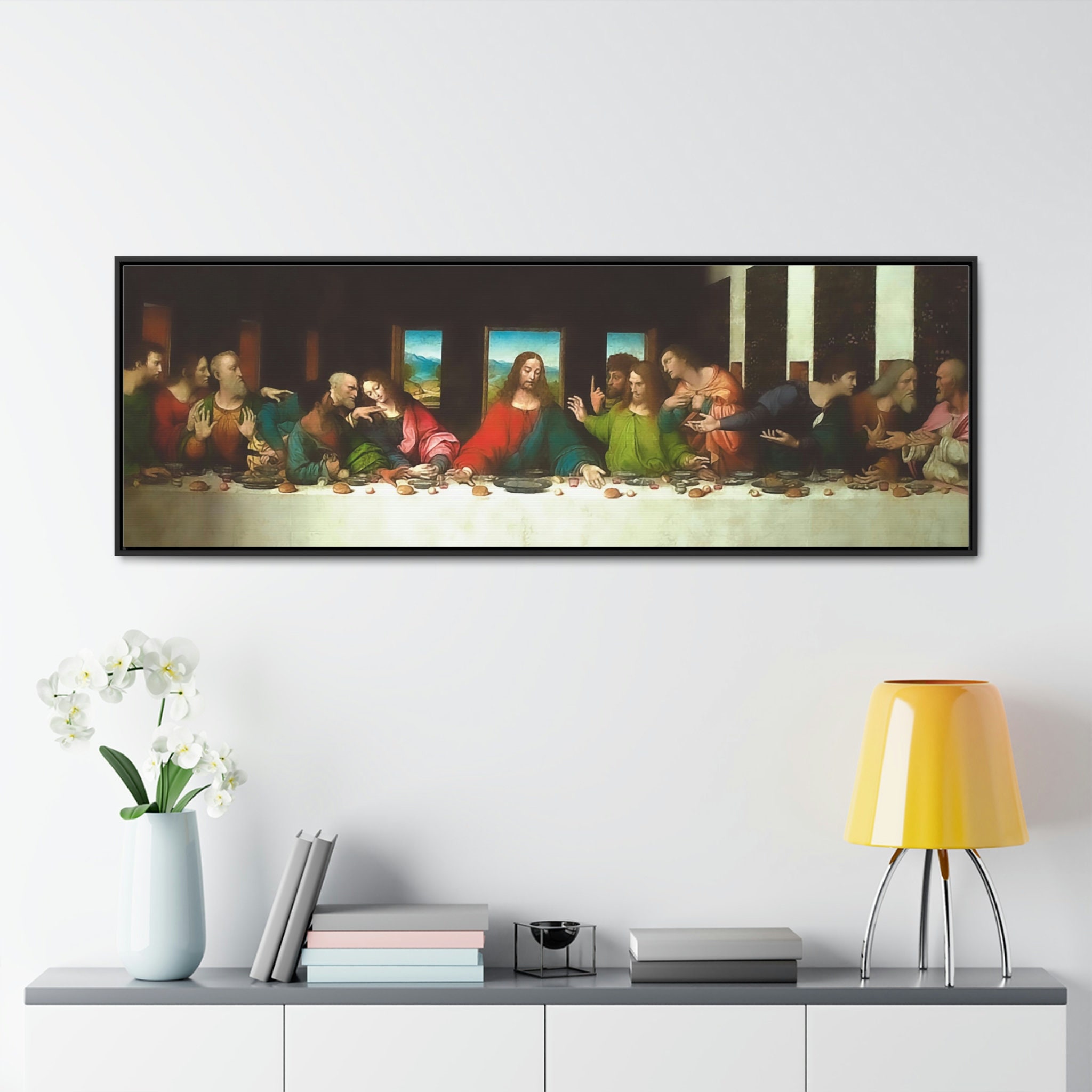 Last Supper Wall Art Framed Canvas the Last Supper Painting - Etsy