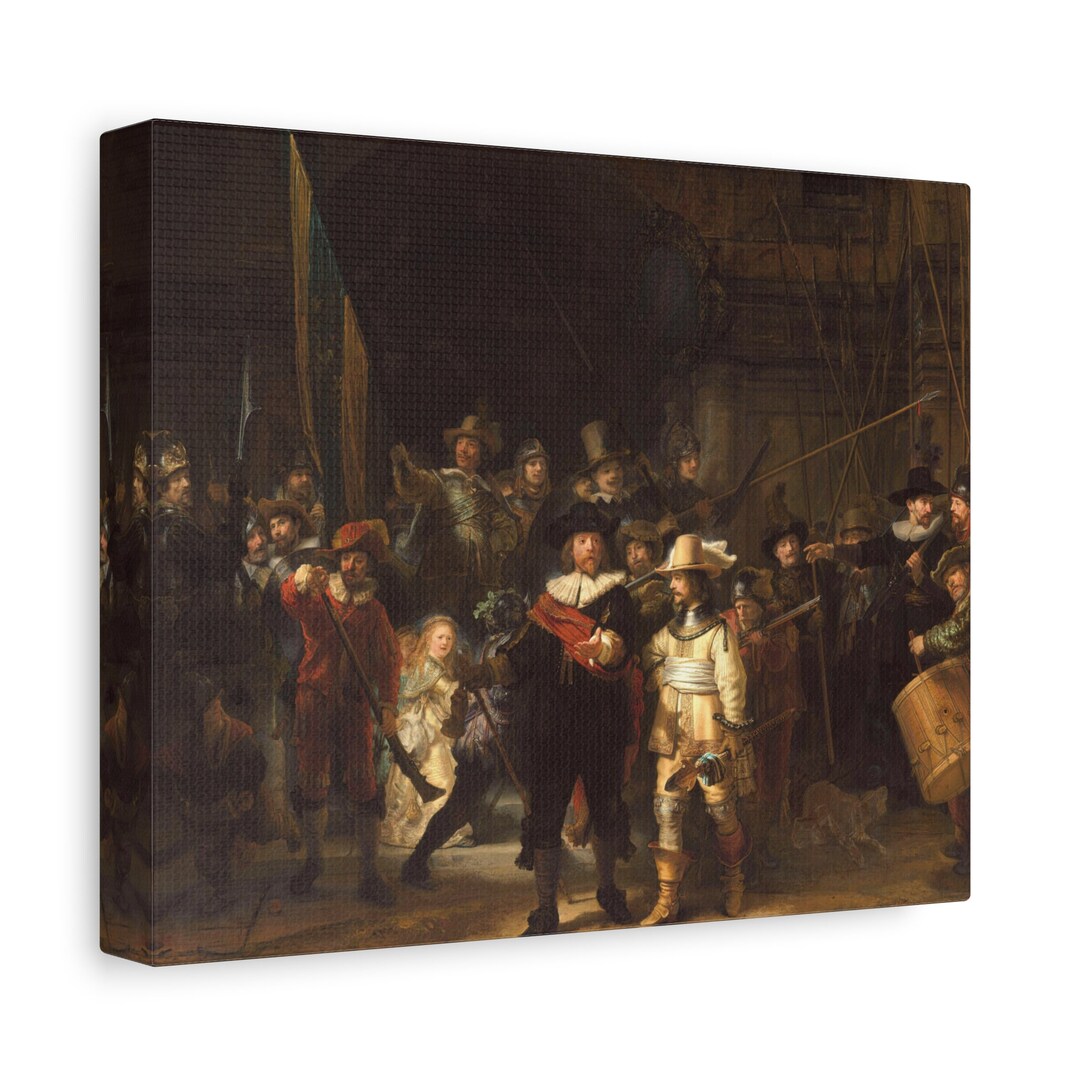 The Night Watch Stretched Canvas Wall Art, Rembrandt Print Decor ...