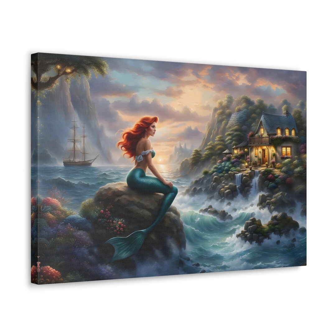 Little Mermaid Wall Art Canvas Poster Artwork Decor for Nursery ...