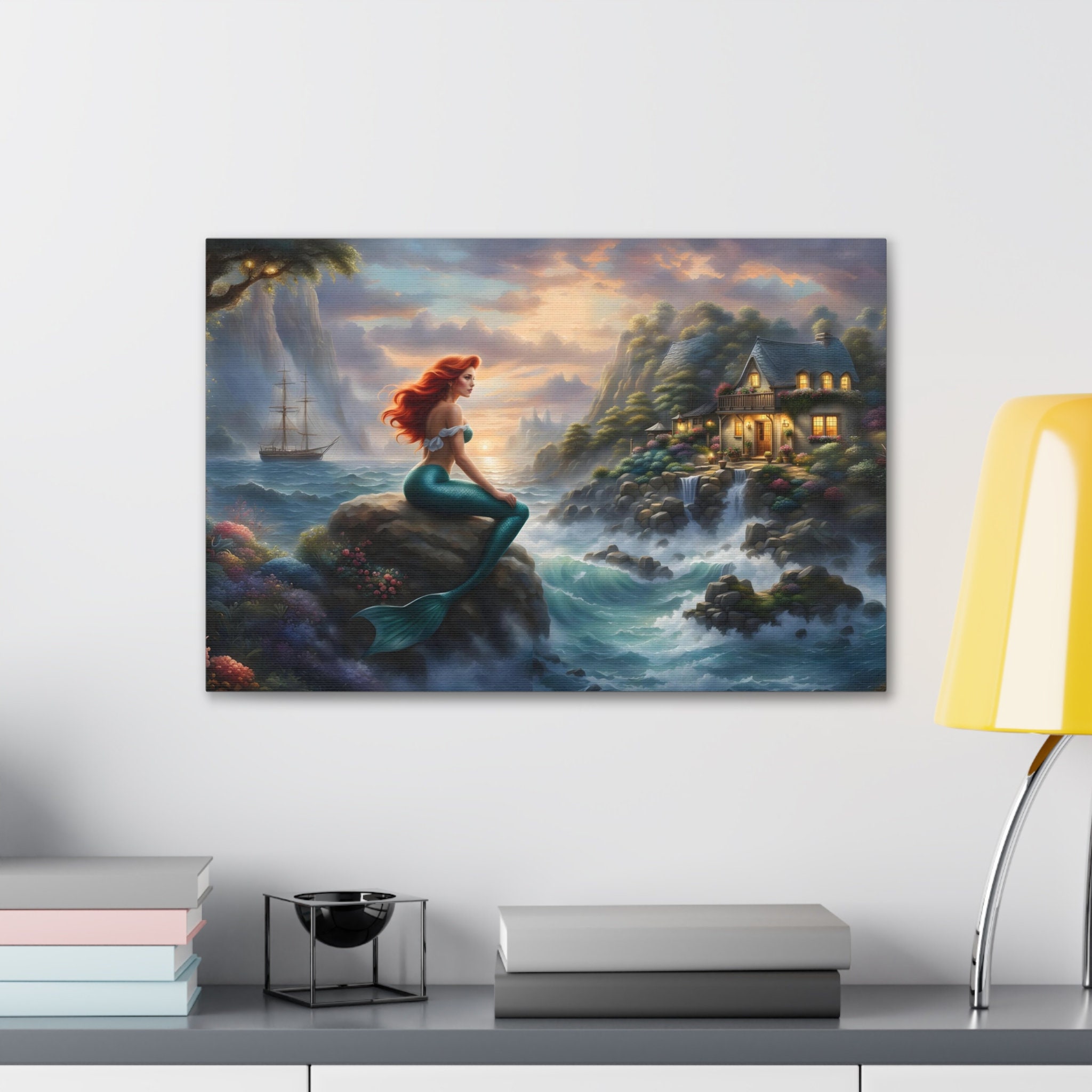 Little Mermaid Wall Art Canvas Poster Artwork Decor for Nursery ...