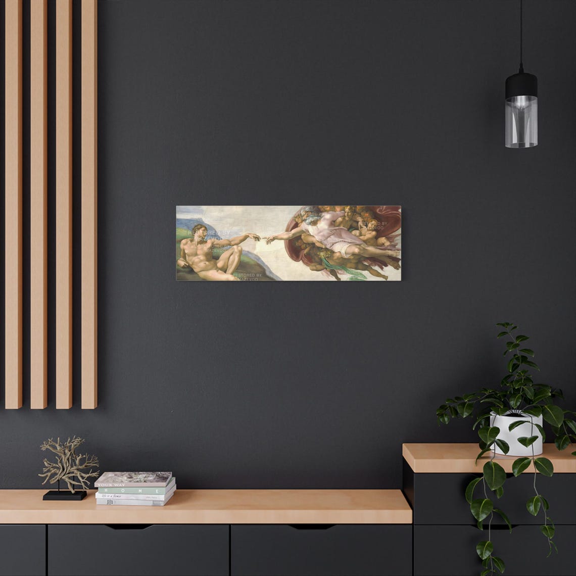Creation of Adam Stretched Canvas | Renaissance Art Print | Sistine ...