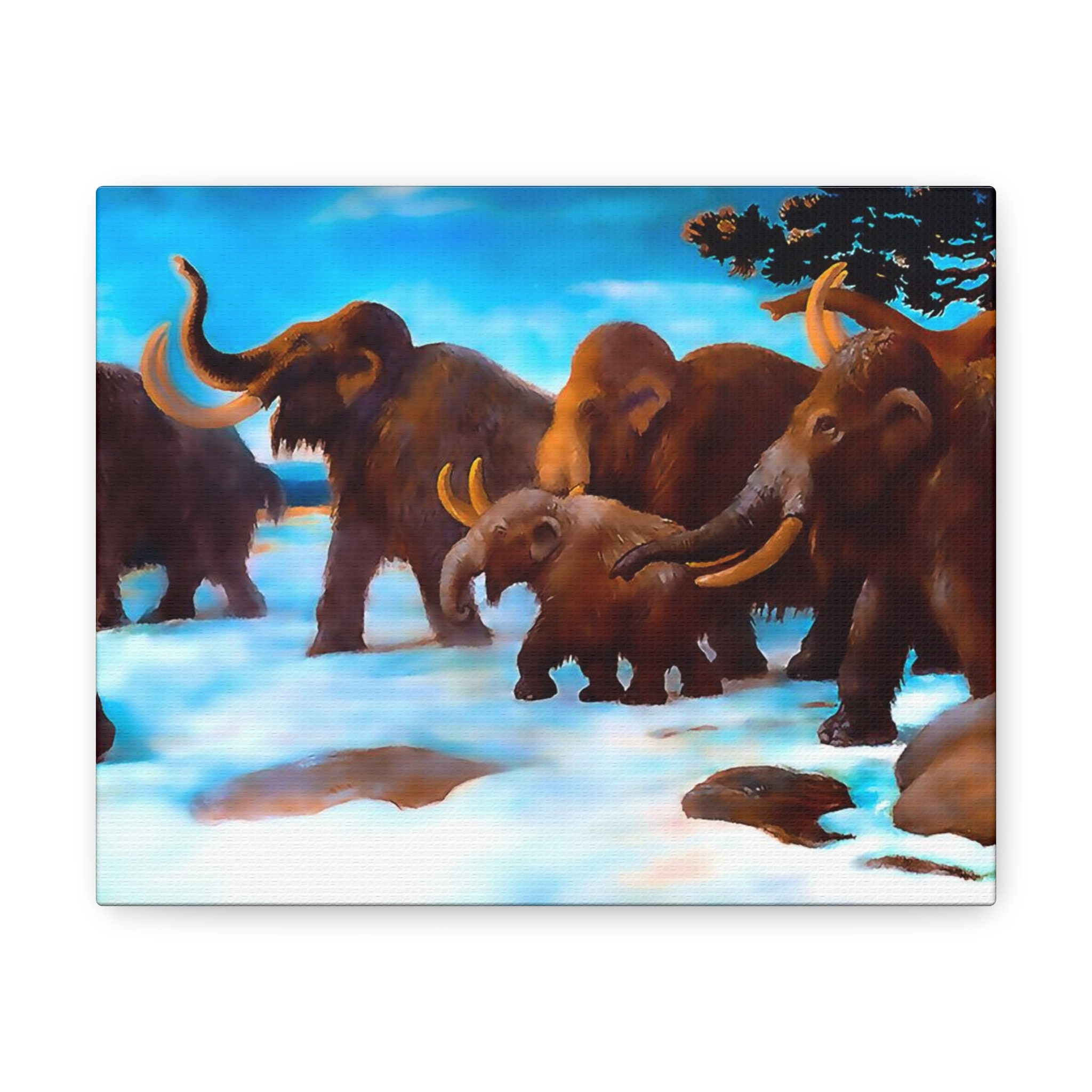 A Family of Woolly Mammoths| RESTORED!! | Famous Painting Fine Art ...