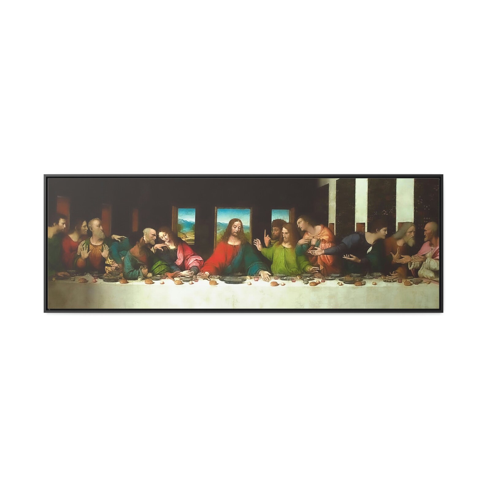 Last Supper Wall Art Framed Canvas the Last Supper Painting - Etsy