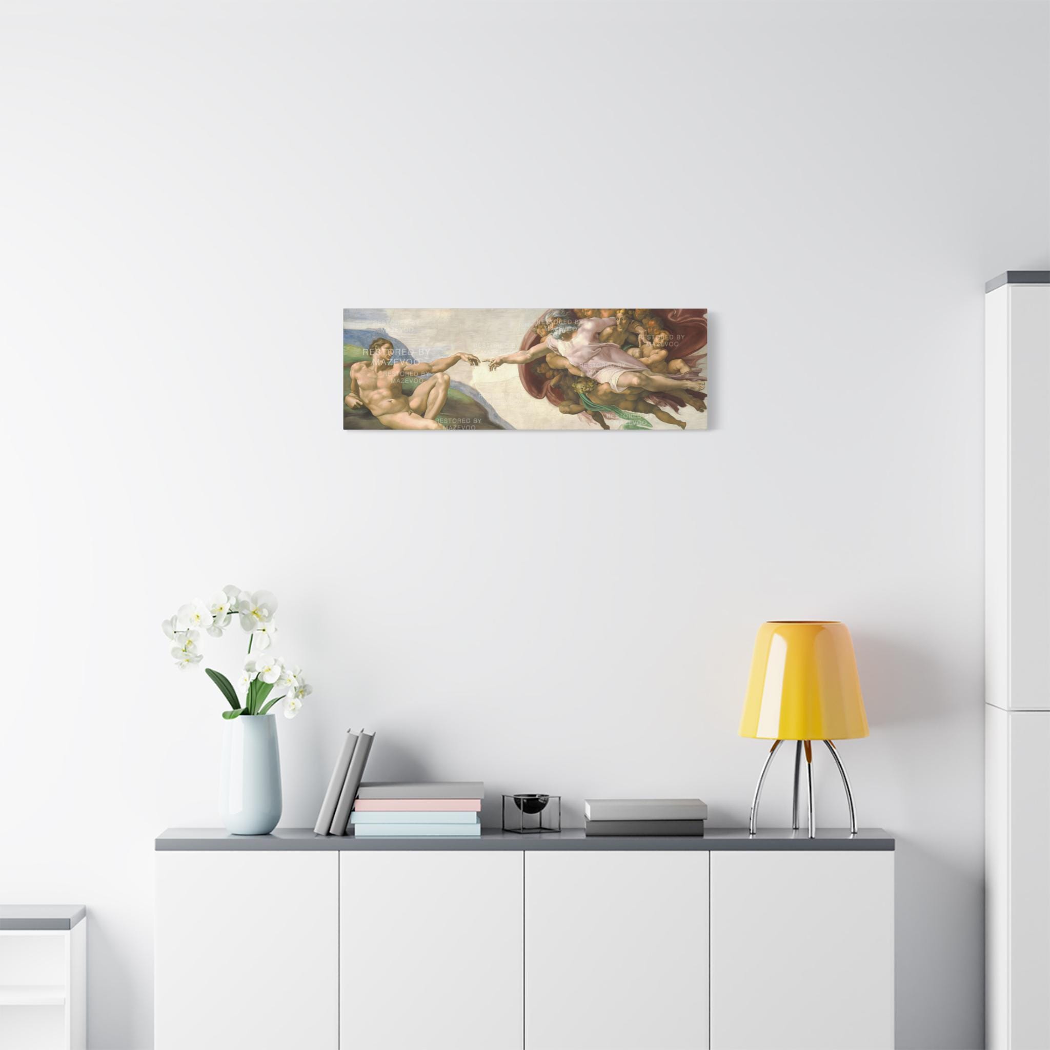 Creation of Adam Stretched Canvas | Renaissance Art Print | Sistine ...