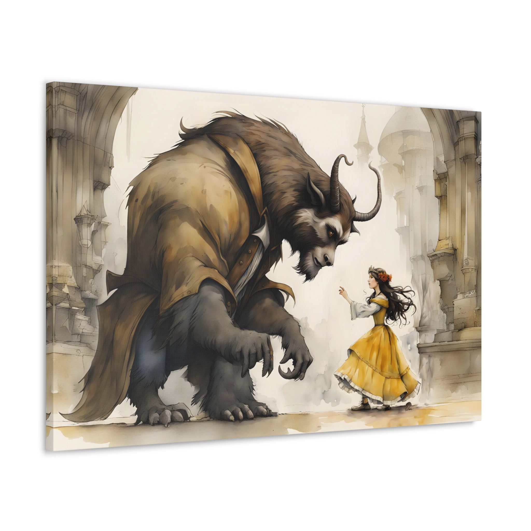 Beauty and the Beast Art Beauty and the Beast Print on - Etsy
