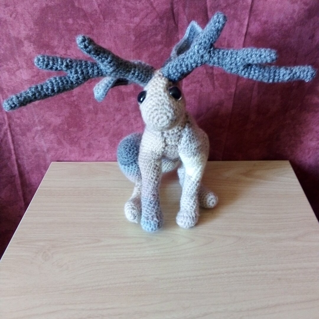 Jackalope horned Rabbit Handmade Crochet Folklore Fantasy Rabbit ...