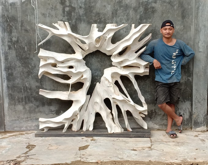 Carved White Massive Teak Root Wall Panel Wood Room - Etsy