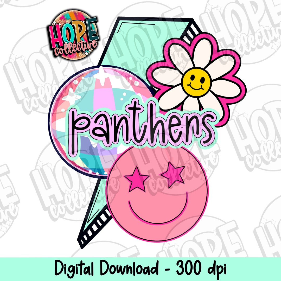 Disco Lightning Panthers School Spirit Design PNG - Etsy