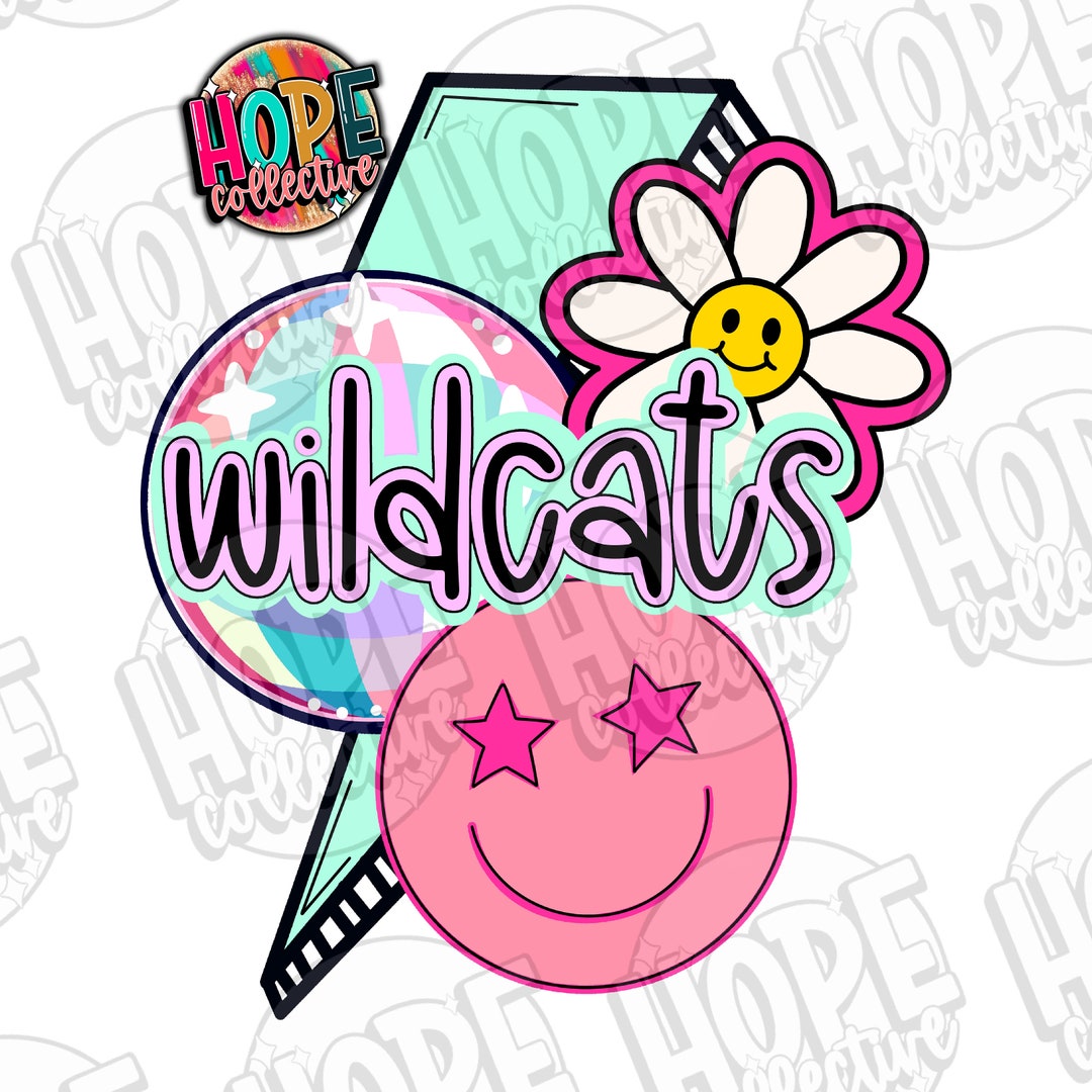 Disco Lightning Wildcats School Spirit Design PNG - Etsy