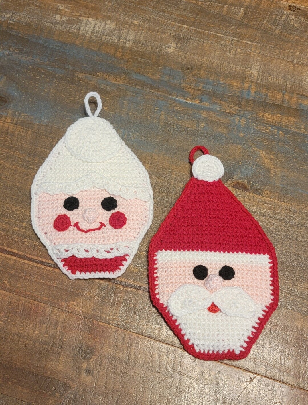 Santa and Mrs Claus Hot Pad Set, Teacher Gift, Christmas, Holiday Decor ...
