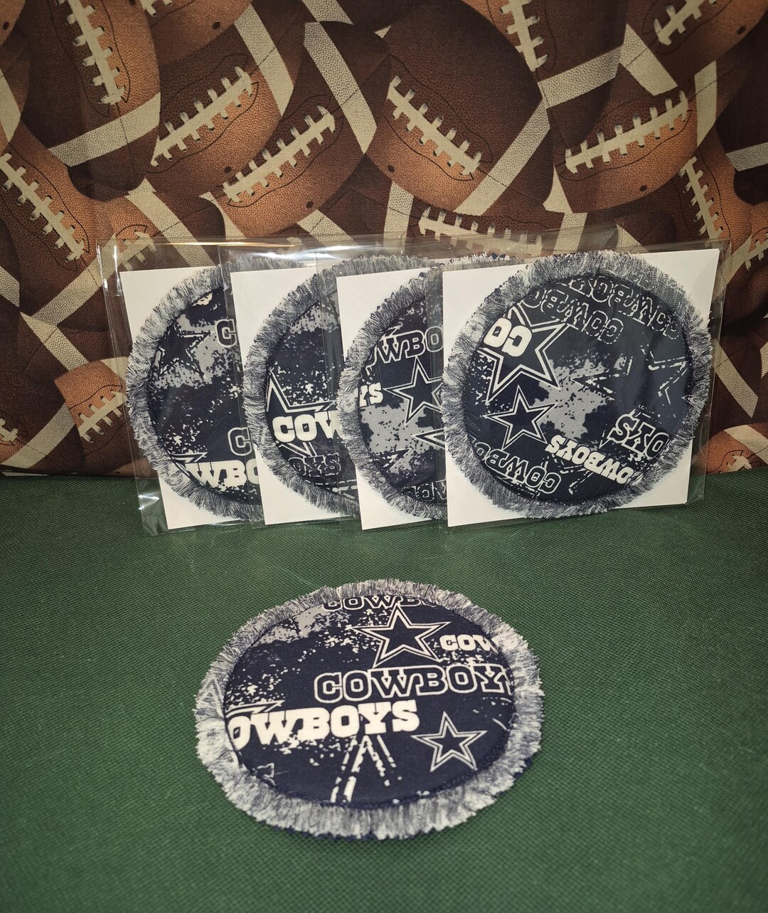 Dallas Cowboys, NFL Team, Fabric Coasters, Candle Mat, Birthday Gift ...