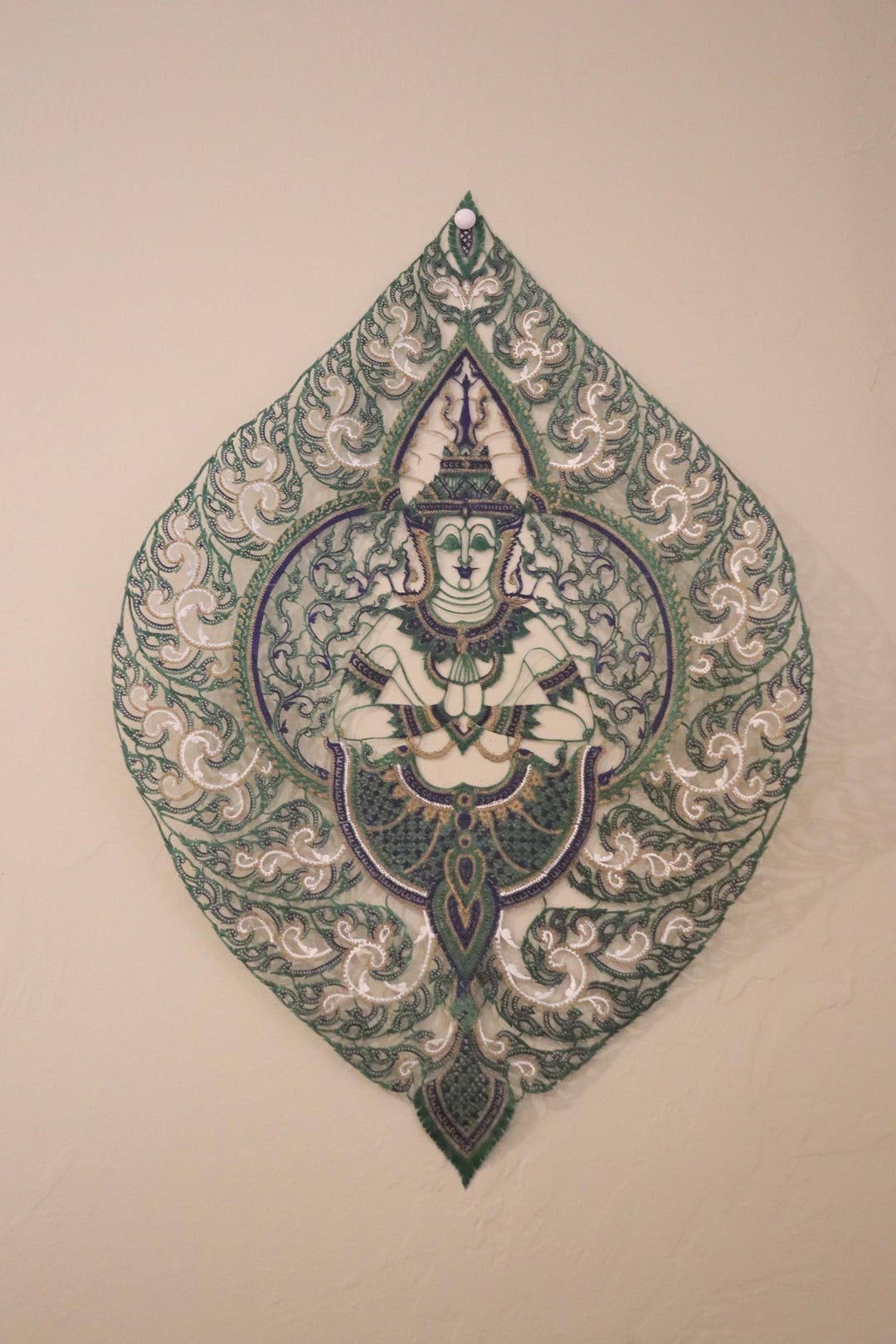Artisan Painted Filigree Leather Wall Decoration of the Hindu or ...