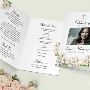 Cross Funeral Program Template Obituary Template Memorial Service ...