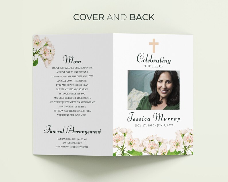 Cross Funeral Program Template Obituary Template Memorial Service ...