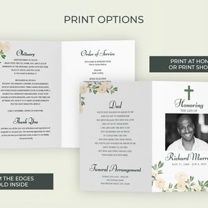 Cross Funeral Program Template Obituary Template Memorial Service ...