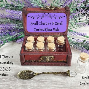 Witch Apothecary Vial & Chest Sets, Vintage Style Chest and Spoon ...