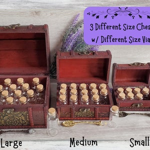 Witch Apothecary Vial & Chest Sets, Vintage Style Chest and Spoon ...