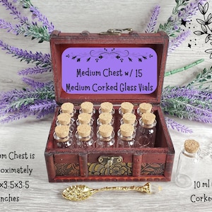 Witch Apothecary Vial & Chest Sets, Vintage Style Chest and Spoon ...