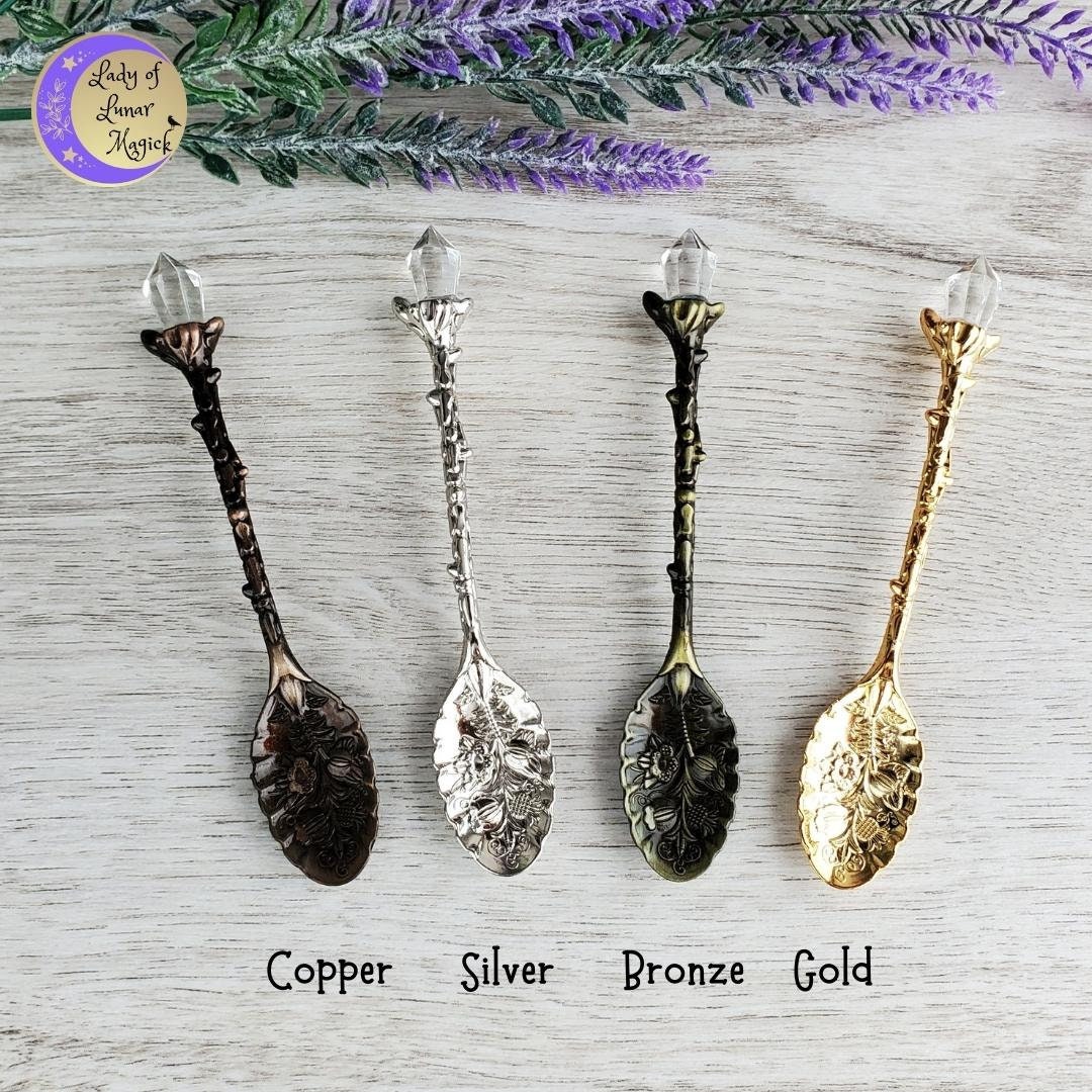 Vintage Style Spoons With Crystal Tops, Witchcraft Supplies, Altar ...