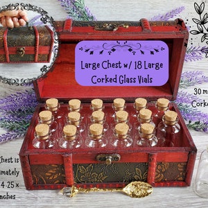 Witch Apothecary Vial & Chest Sets, Vintage Style Chest and Spoon ...
