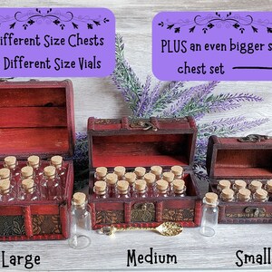 Witch Apothecary Vial & Chest Sets, Vintage Style Chest and Spoon ...