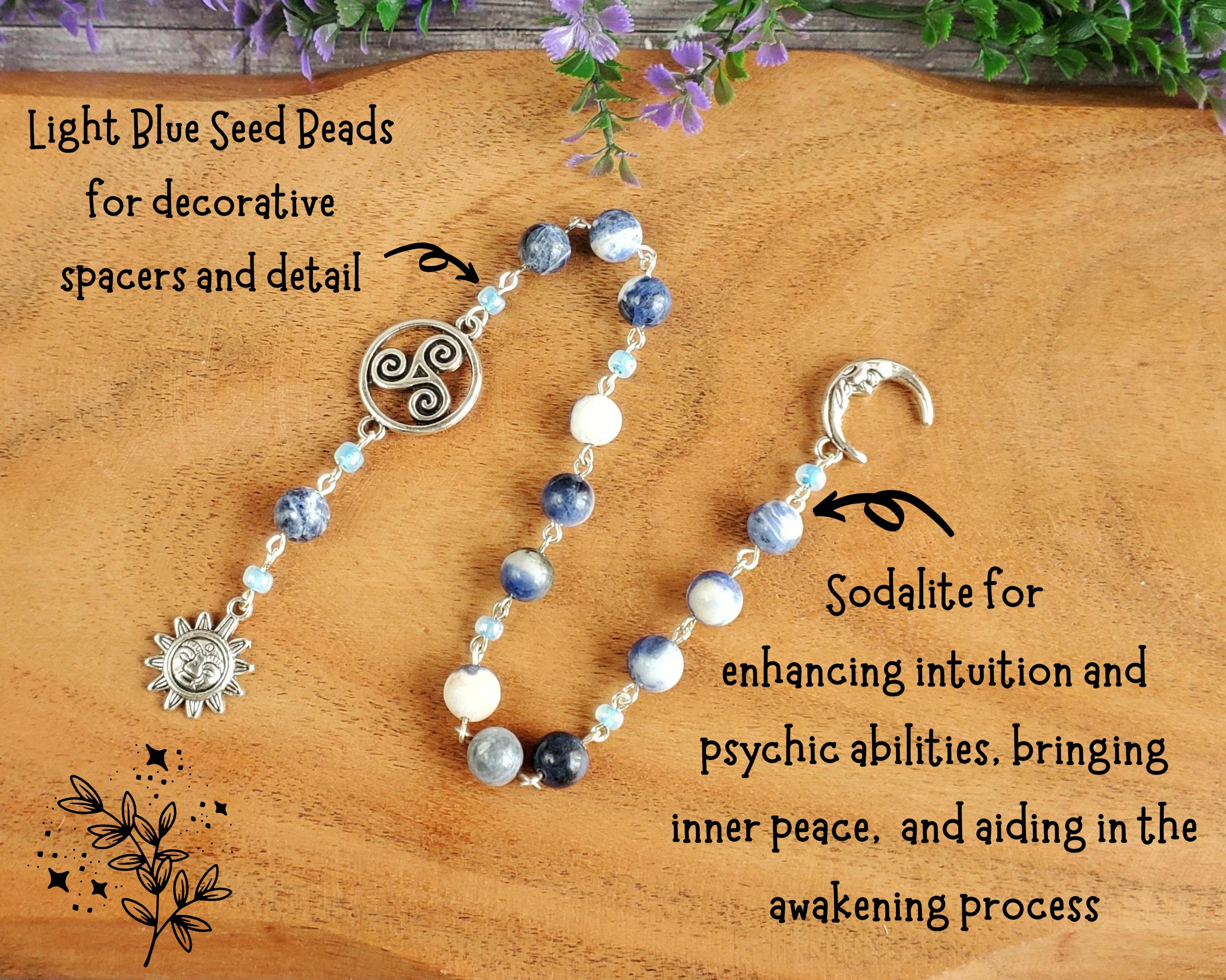 Handmade Sodalite Crystal Pagan Prayer Beads With Silver Charm ...