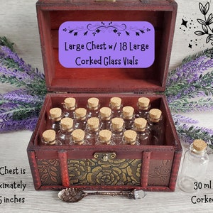 Witch Apothecary Vial & Chest Sets, Vintage Style Chest and Spoon ...