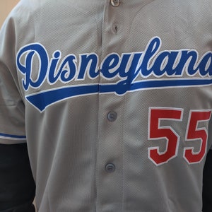 Disneyland Embroidered Baseball Jersey (dodgers Gray) - Etsy