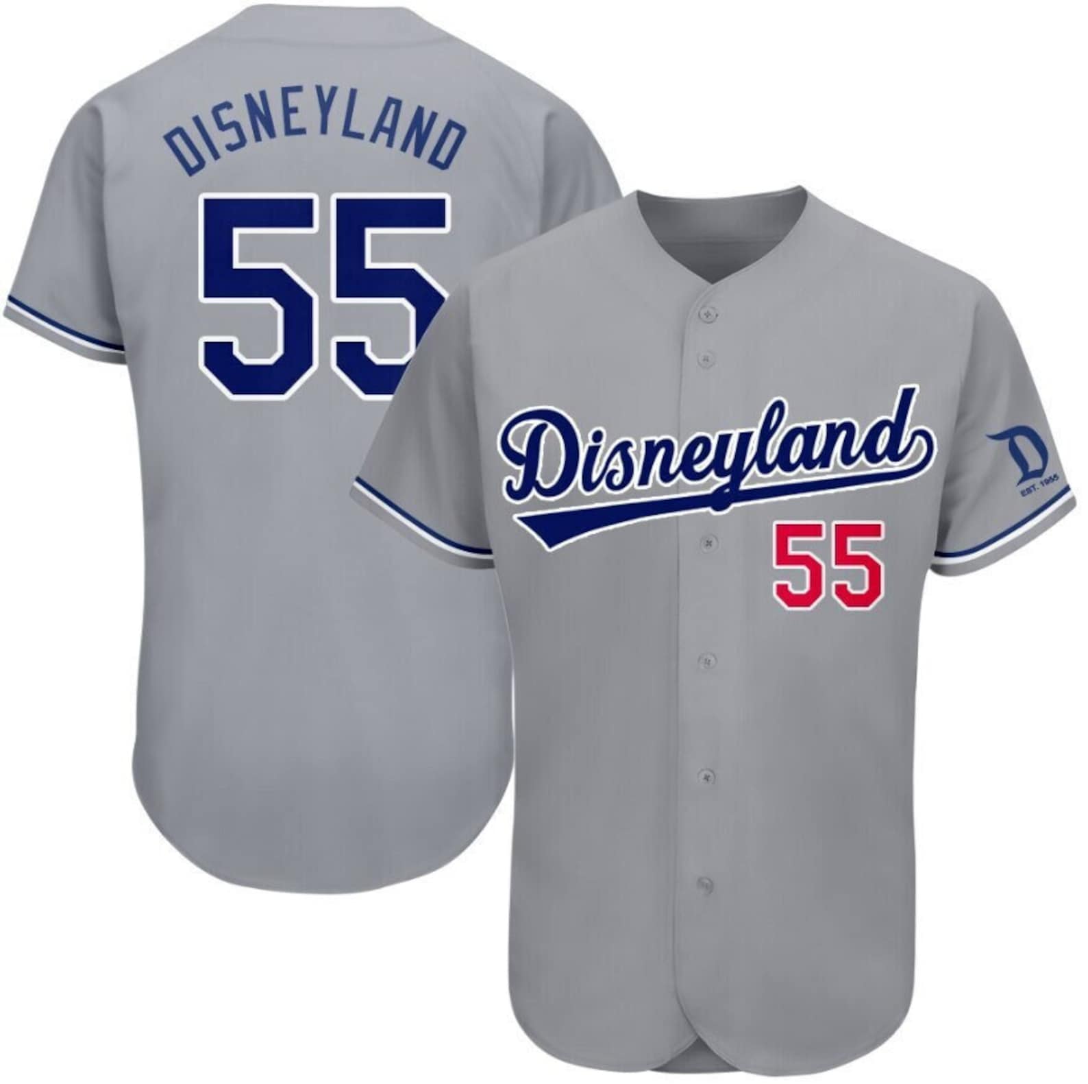 Disneyland Embroidered Baseball Jersey (dodgers Gray) - Etsy
