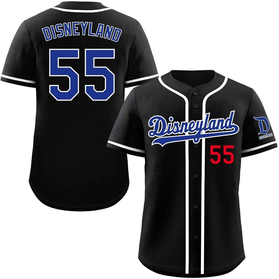 Disneyland Embroidered Baseball Jersey (dodgers Black) - Etsy