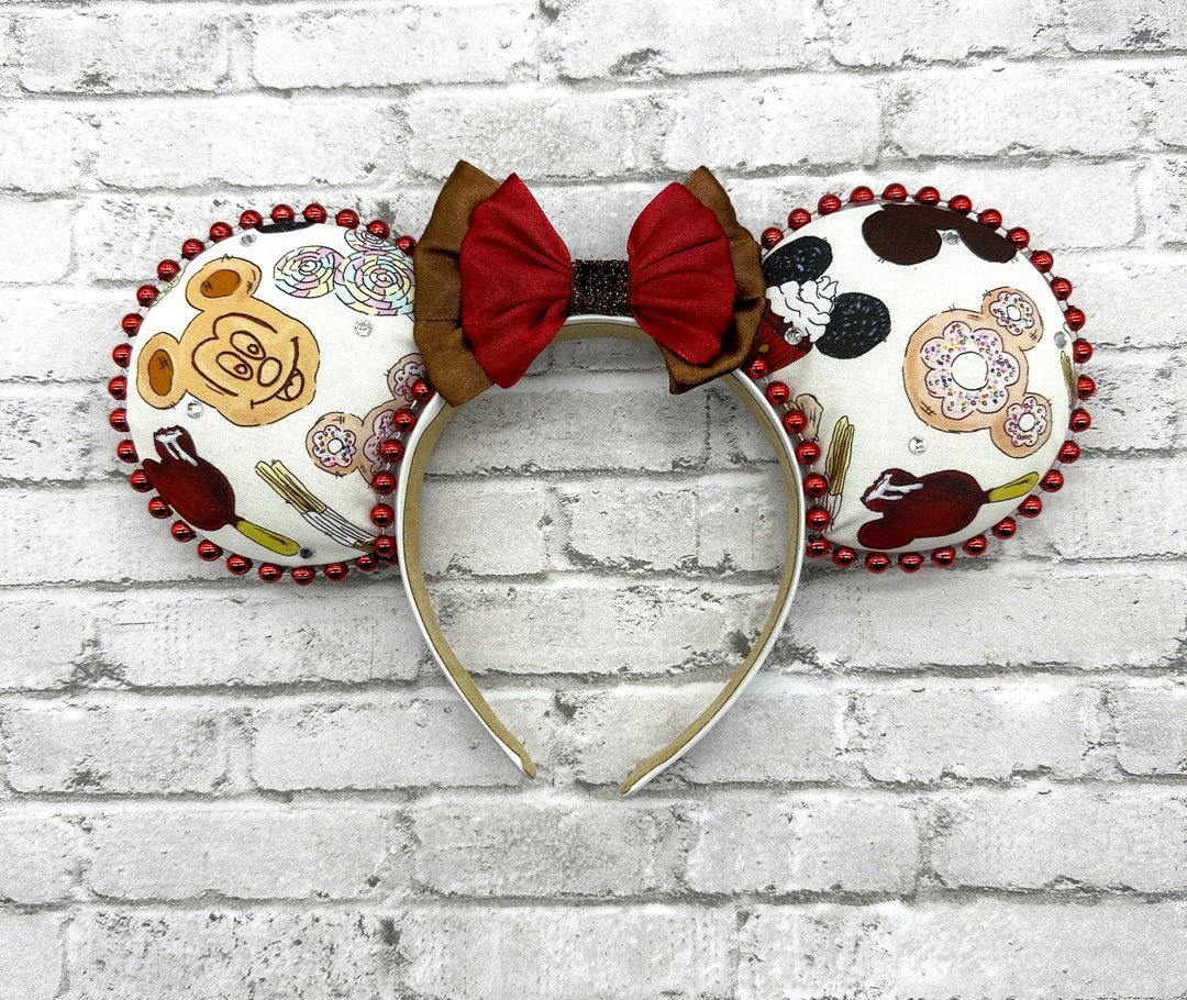 Disney Snack Inspired Minnie Ears/ Handmade Custom Ears/ Red Minnie ...