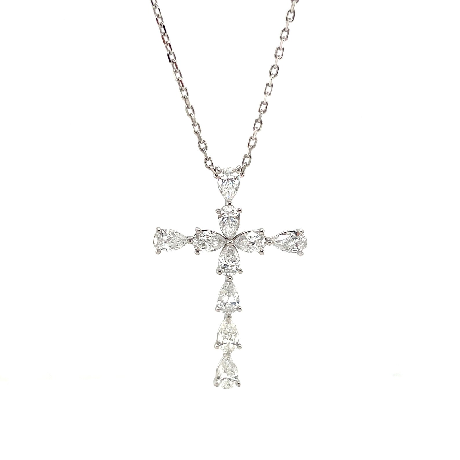 1.88ct Real Diamond 18k Solid Gold Inital Letter Pendant,cross Necklace ...