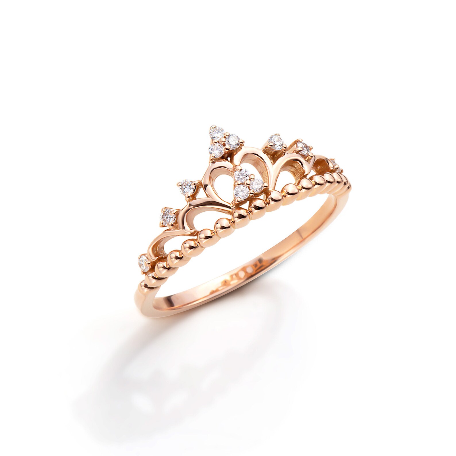 Queen Crown Minimalist Diamond Ring Unique Engagement Rings Vintage Art ...