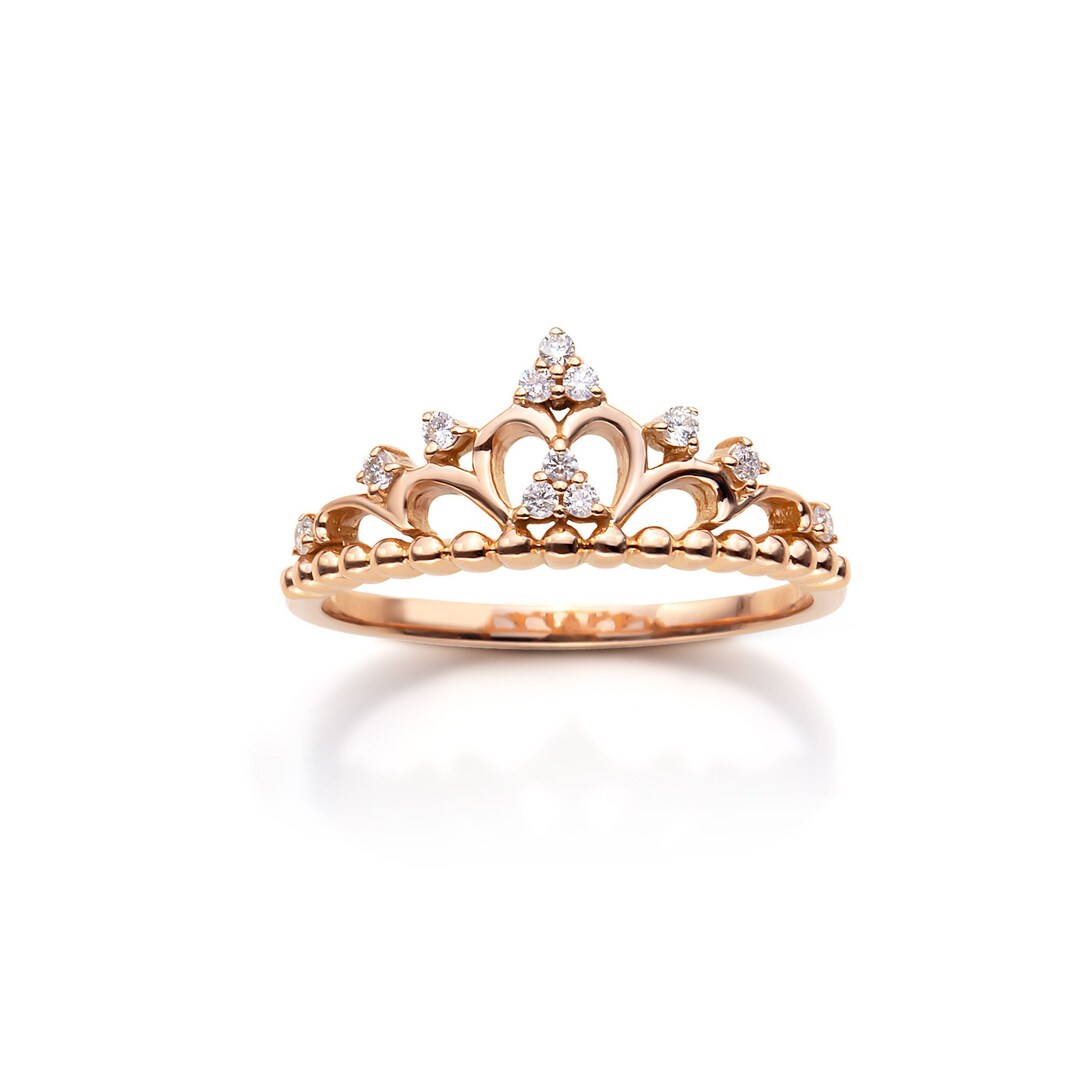 Queen Crown Minimalist Diamond Ring · Unique Engagement Rings · Vintage ...