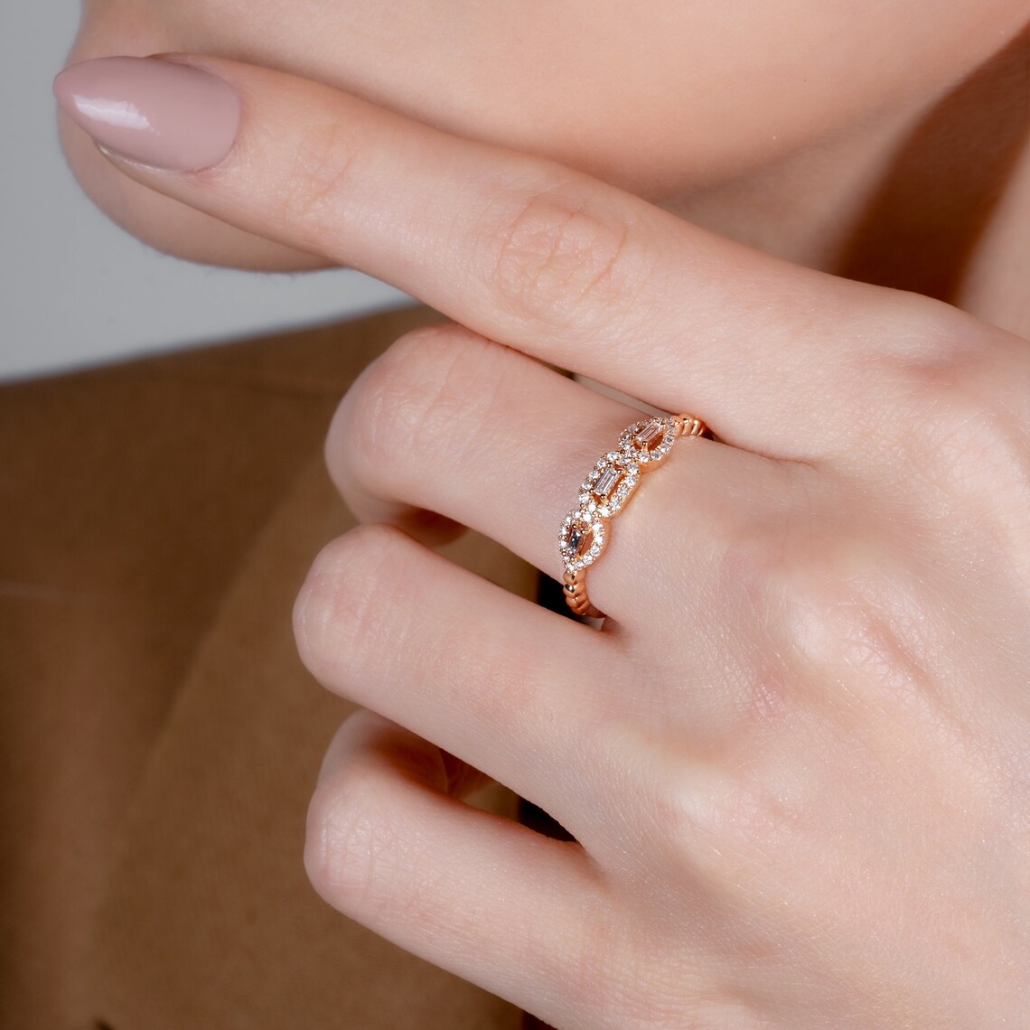 Minimalist Diamond Engagement Ring Set Tiny Diamond Rings Small Diamond ...