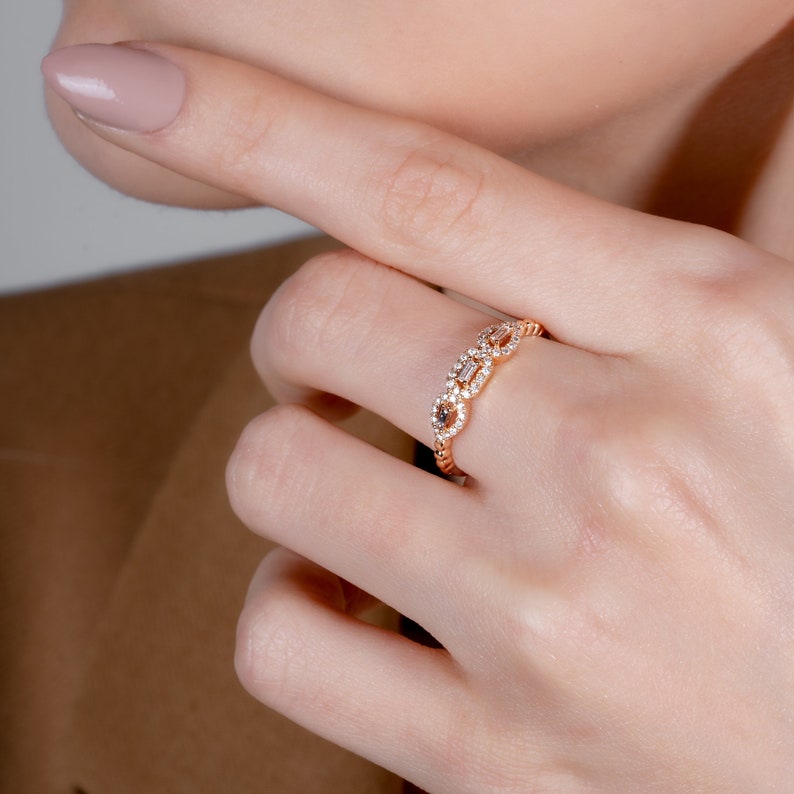 Minimalist Diamond Engagement Ring Set · Tiny Diamond Rings · Small ...