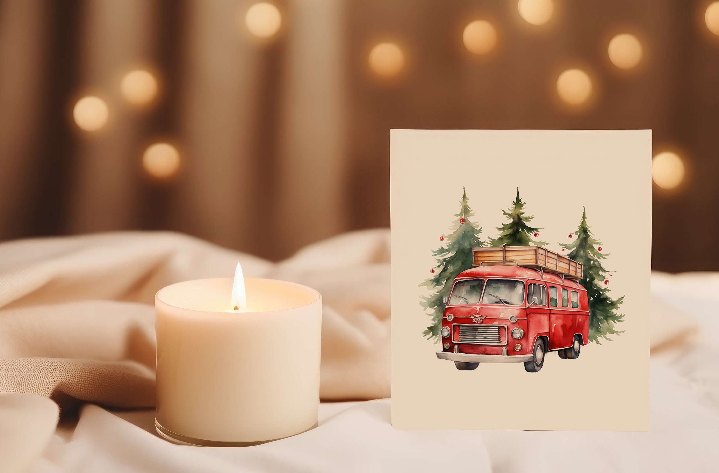 Red Christmas Truck Clipart Retro Holiday Red Truck - Etsy Canada