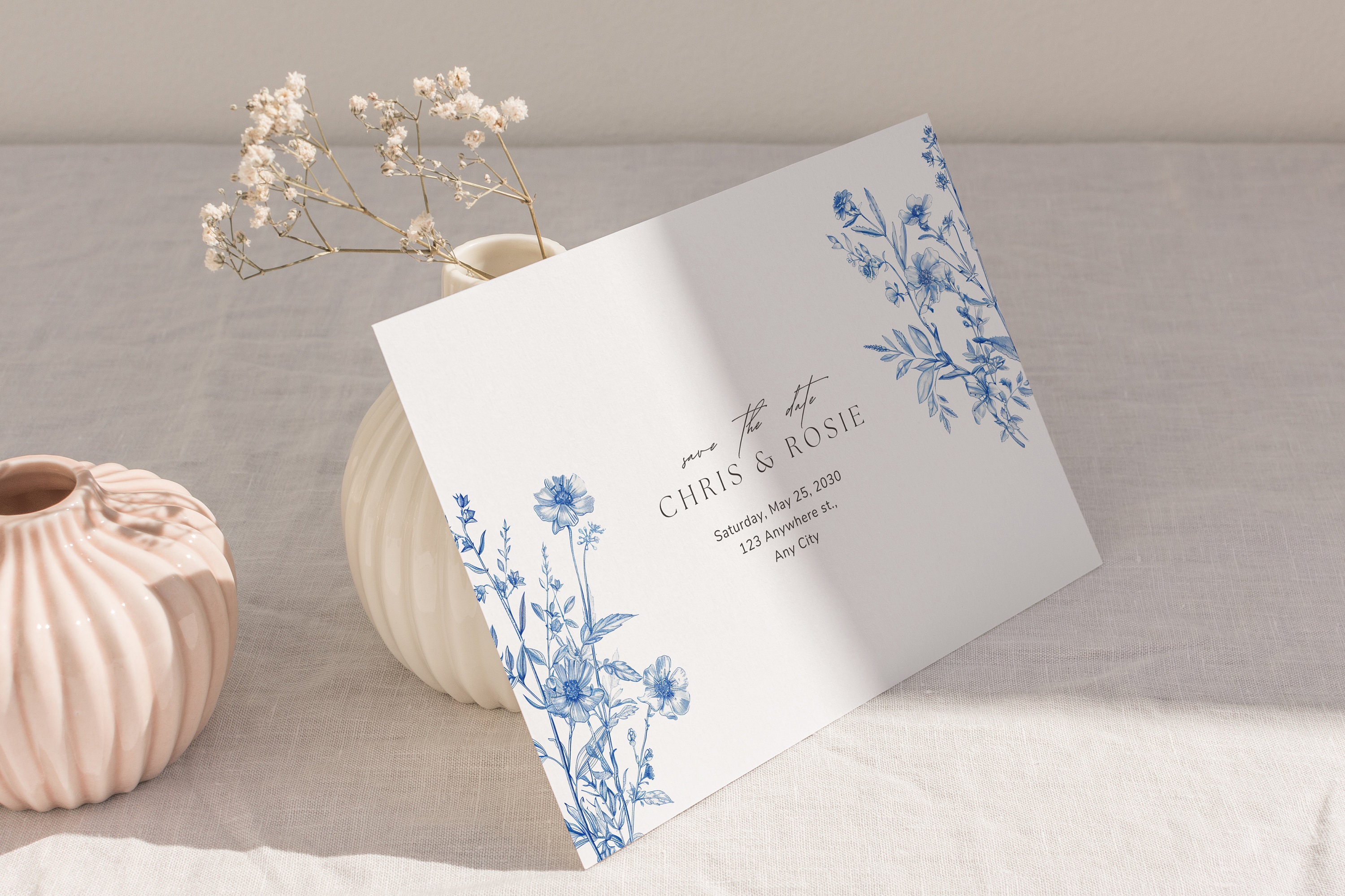 Blue Floral Bouquet Clipart: Vintage Wedding Botanical Art (digital ...