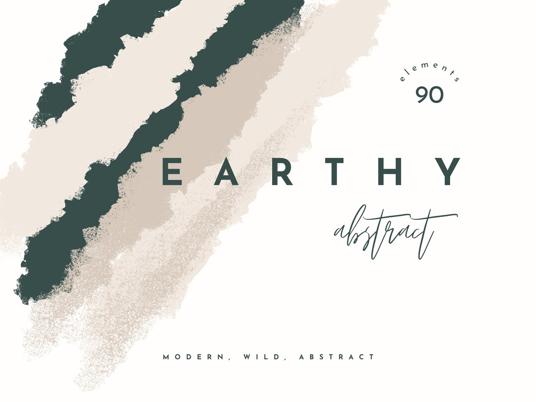 Earthy Abstract Shapes Clipart: Neutral PNG Graphics (digital Download ...