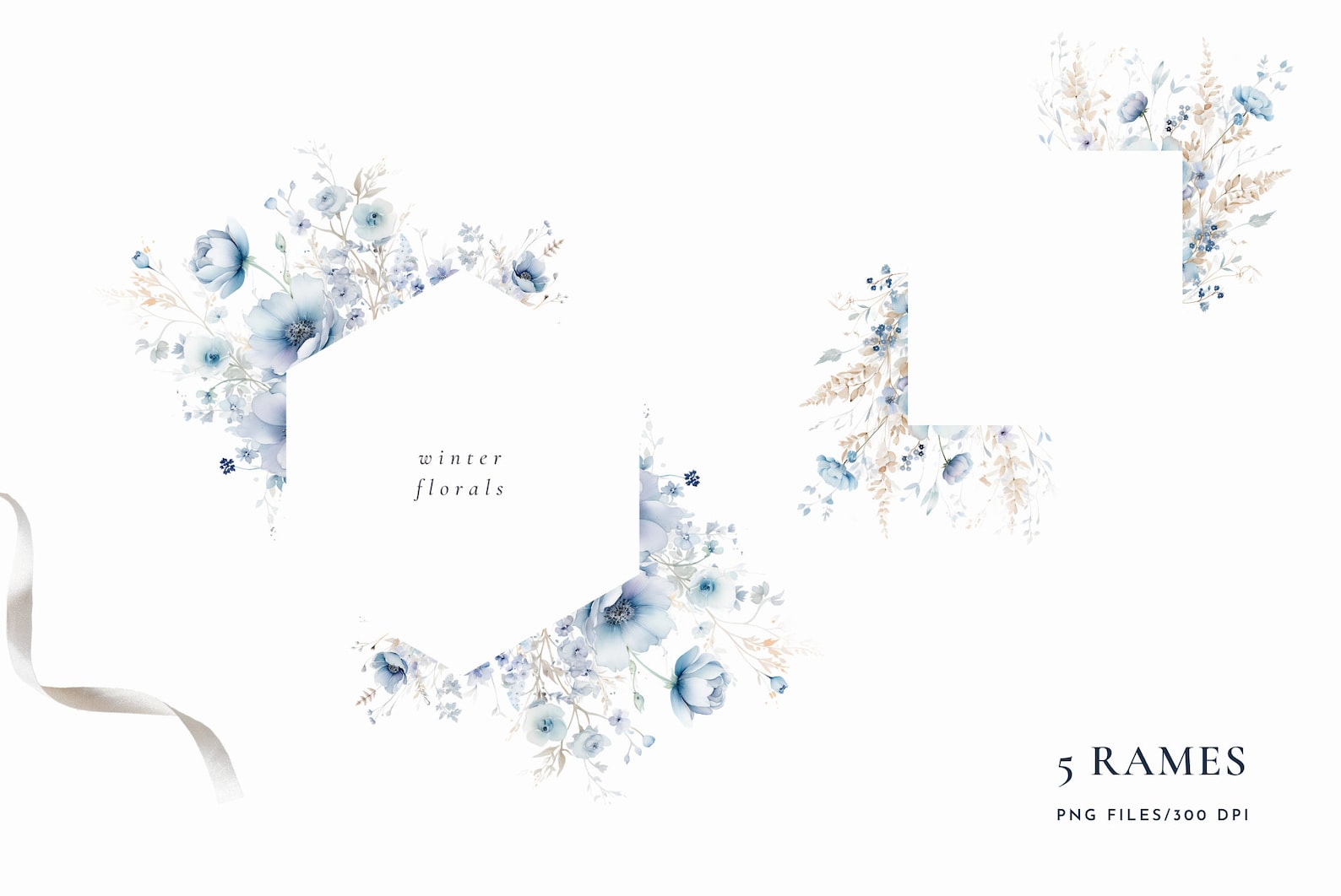 Blue Watercolor Flowers, Watercolor Floral Clipart, Wedding Clipart ...