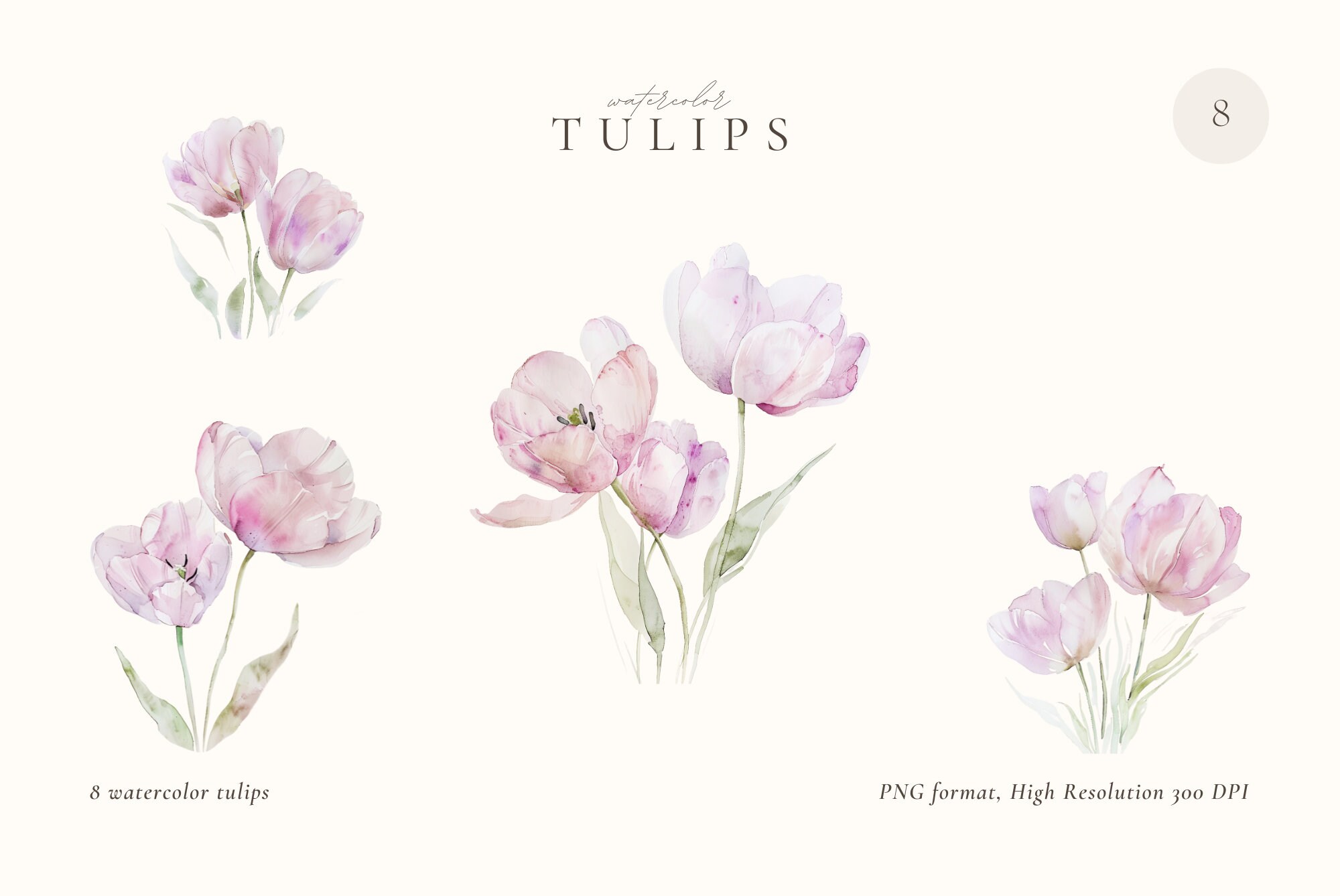 Watercolor Tulips Clipart, Tulipas Clipart, Wedding Invitation Clipart ...
