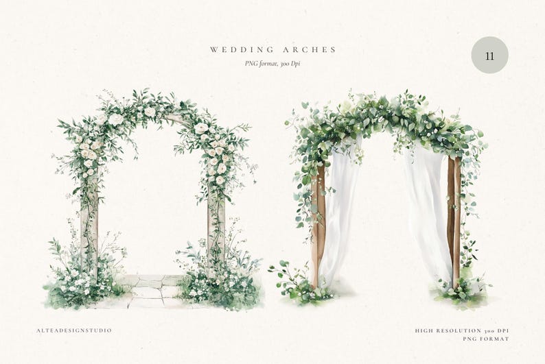 Watercolor Wedding Arch Clipart: Spring Flowers (digital Download) - Etsy