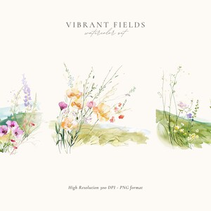 Watercolor Floral Clipart: Spring Wildflower PNG Set (digital Download ...