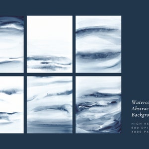 Blue Watercolor Abstract Backgrounds: Indigo Paper (digital Download ...