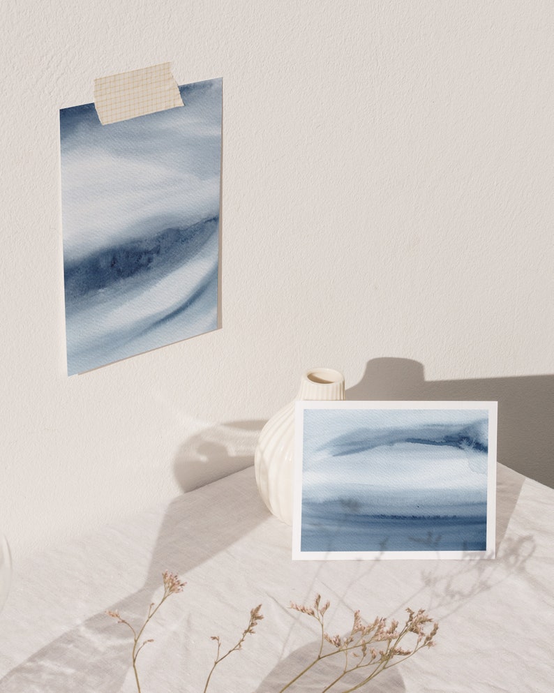 Blue Watercolor Abstract Backgrounds: Indigo Paper (digital Download ...