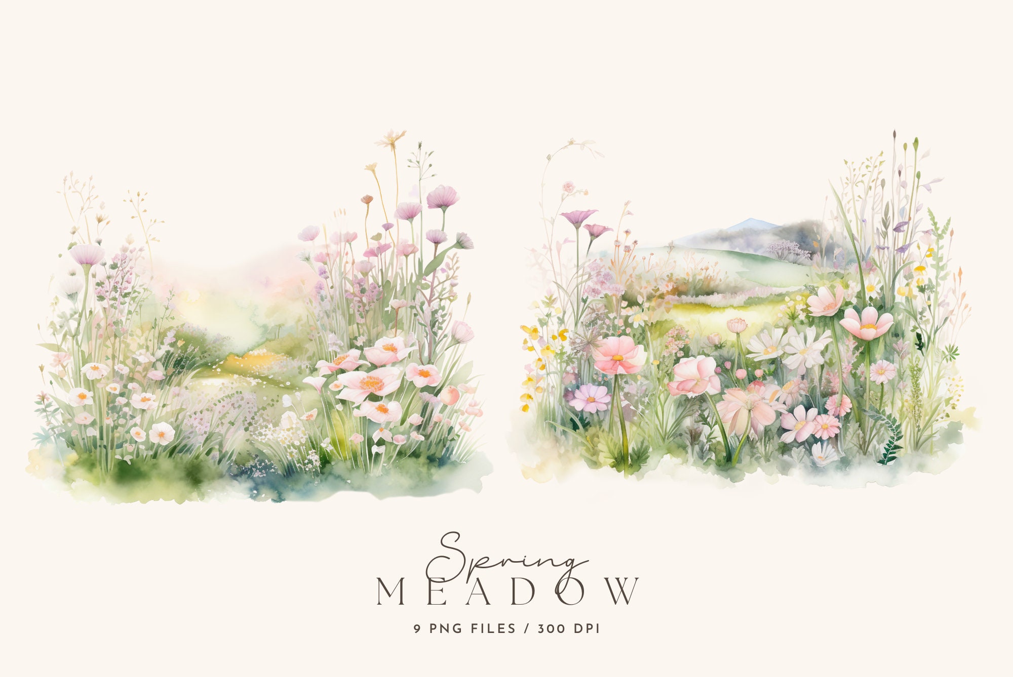 Watercolor Floral Clipart, Spring Summer Flowers Png, Wildflower ...